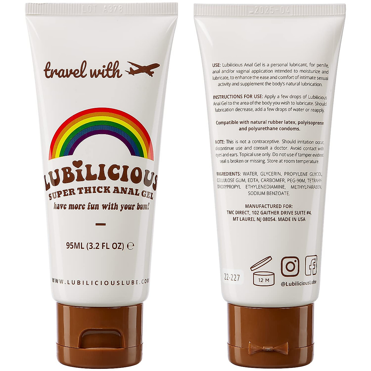 Lubilicious 3.2 oz Jelly Lube Tube – Personal Lubricant, Water Based Lube for Women, Lubricants for Privacy Water Base, Water Lubricants for Privacy, Smooth Jelly Lube Formula