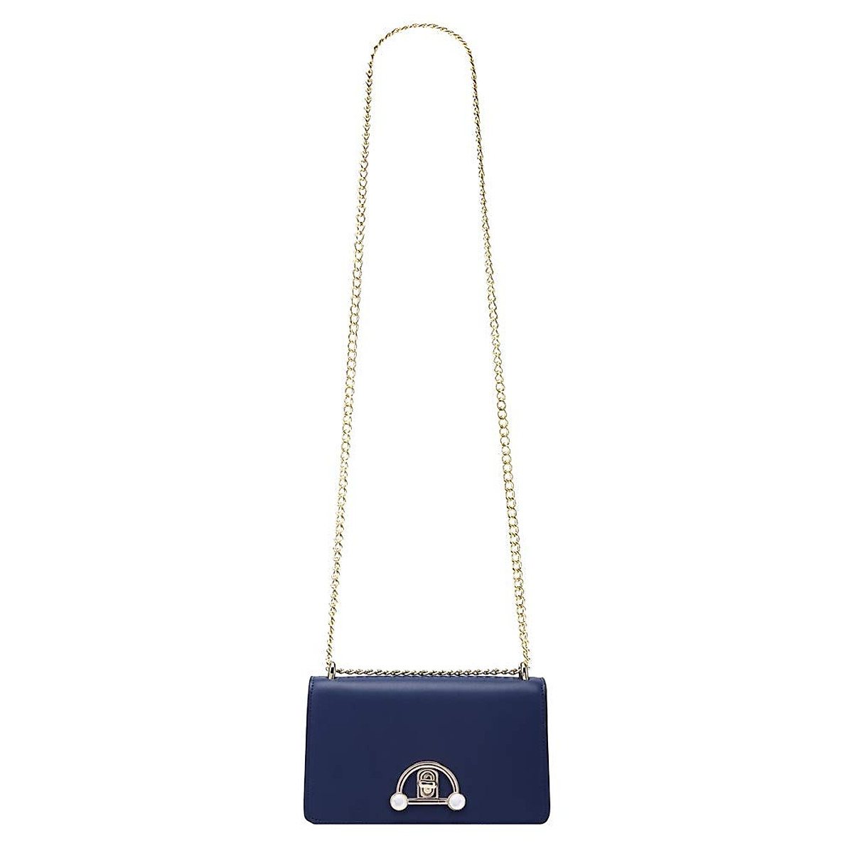 FT FUNTOR Leather Crossbody Bag for Women Shoulder Handbag Knob Lock with Chain (navy blue-A)