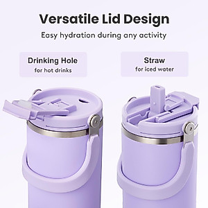 COKTIK 40 oz Tumbler with Handle and Straw, Double Insulated Tumblers with Flip Straw and Top Handle, Leakproof Tumbler, Stanley Cup, Insulated Water Bottle (Mauve)