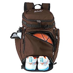 WOLT | Basketball Backpack Bag with Separate Ball Compartment and Shoes Pocket, Large Sports Equipment Bag for Basketball, Soccer, Rugby, Volleyball, Baseball Sport Backpack Bag