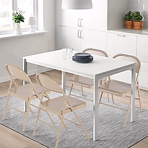 TUBYIC 4 Pack Black Folding Chairs with Wide Seats for Outdoor & Indoor, Portable Stackable Commercial Seat with Steel Frame for Events Office Wedding Party, 250lbs Capacity