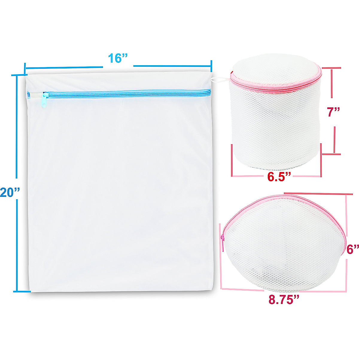 5 Pack - Simple Houseware Laundry Bra Lingerie Bags (2 Large & 3 Underwear Bags)