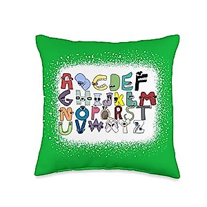New Alphabet Letters for Kids 2022 Merchandise Villain Letter ABCs Tee Boys Evil Alphabets Bleach Throw Pillow, 16x16, Multicolor