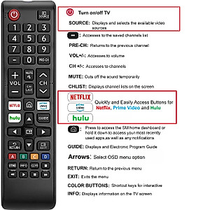 Universal Remote Control for All Samsung-TV-Remote, Compatible with All Samsung LCD LED HDTV 3D Smart TVs
