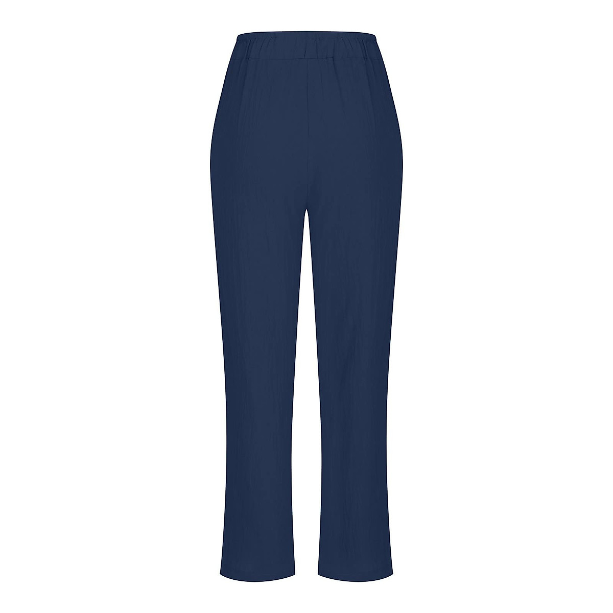 ZDRZK Linen Beach Pants for Petite Women Casual Summer Womens Casual Linen Pants 2023 Plus Size High Waist Drawstring Summer Pants Straight Leg Lounge Trousers with Pockets Blue XL