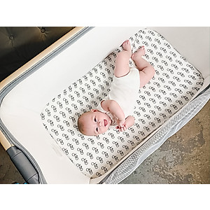 Bassinet Bed Sheets – Premium Bassinet Fitted Sheets 4 Pack – 100% Jersey Knit Cotton Cradle Sheets – Bassinet Bedding for Standard Size Oval or Halo Bassinet Pads – Bassinet Sheet for Boy & Girl