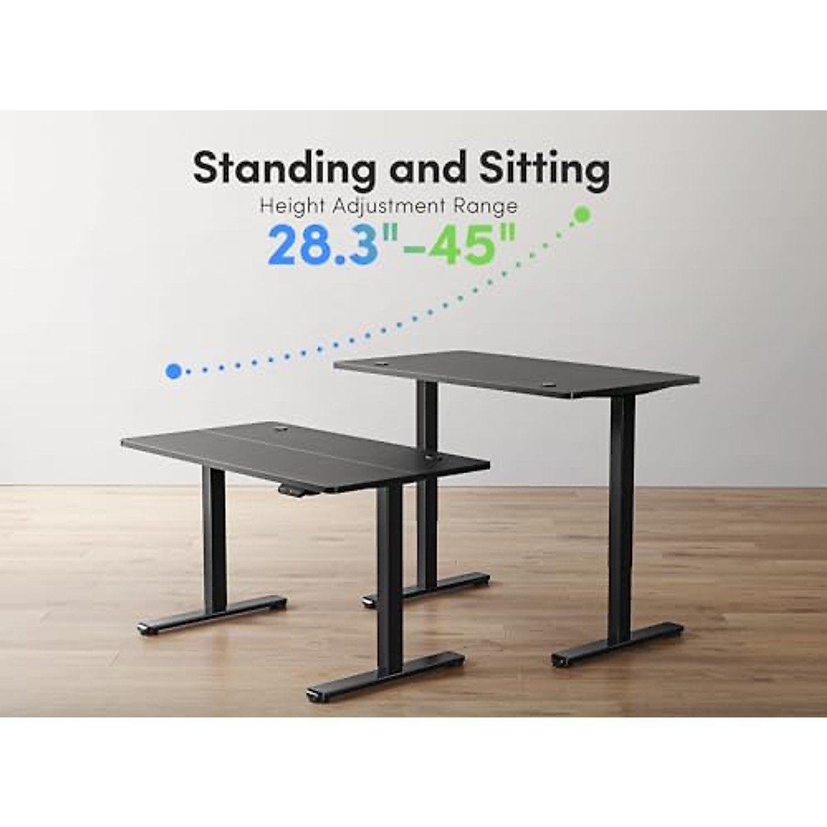 FEZIBO Electric Standing Desk, 55 x 24 Inches Height Adjustable Stand up Desk, Sit Stand Home Office Desk, Computer Desk, Espresso
