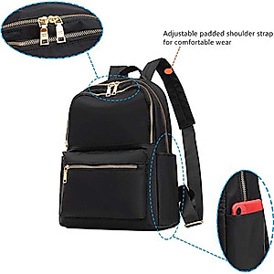 Mailandy Nylon Womens Backpack Purse Black Mini Backpack for Women Fashion Casual Travel Lightweight Backpacks for Ladies Girls