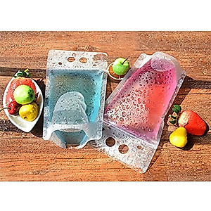 BESOKUSE Drink Pouches for Adults,Drink Pouches with Straws,Stand-Up Juice Pouches Clear Reusable Smoothie Pouch Bag(50PCS)