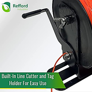 Refford Industries Patent Pending Weed Wacker Line Holder, Holds 5lb Spools Unlike Competitors, Built-in Line Cutter, Upgraded Steel Bolt Locks Spool in Place, Heavy Duty Stainless Steel Bracket