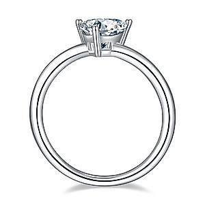 VIKI LYNN 1ct Moissanite Ring Triangle-cut Sterling Silver Wedding Engagement Anniversary Thin Band Ring for Women