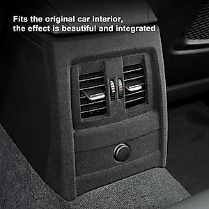 FDAIUN Ac Vent Center Console Rear Outlet Cover with Smoke Lighter Vent Frame,Alcantara Style Interior Accessories for BMW F30 2013 2014 2015 2016 2017 2018 2019 Black