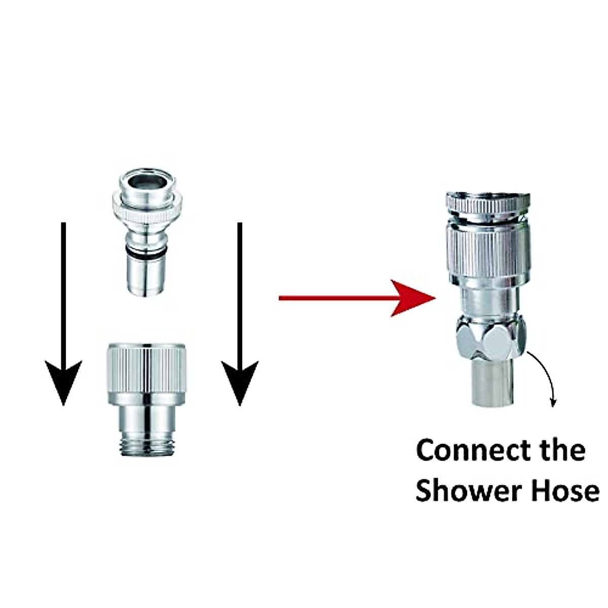 TIDYENDURE Quick Connect Faucet Sprayer Set - Metal Detachable Faucet Sink Hose Attachment with Handshower for Bathroom Rinsing, Hair Washing, Pet Grooming and Garden Cleaning (Silver)