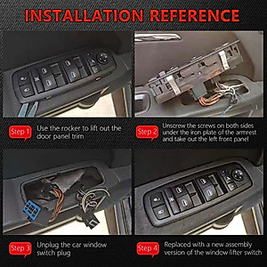 AdvanEX Master Power Window Control Switch Compatible with Dodge Journey 2011-2016 Replace OE 901-486 68084001AB 68084001AC 68084001AD & 8+13 PINS