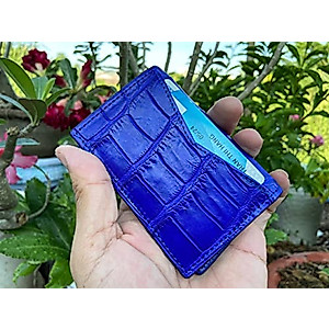 Vietnam Double side Blue Crocodile Alligator leather skin Credit Cardholder, leather credit cardcase, leather creditcard cover