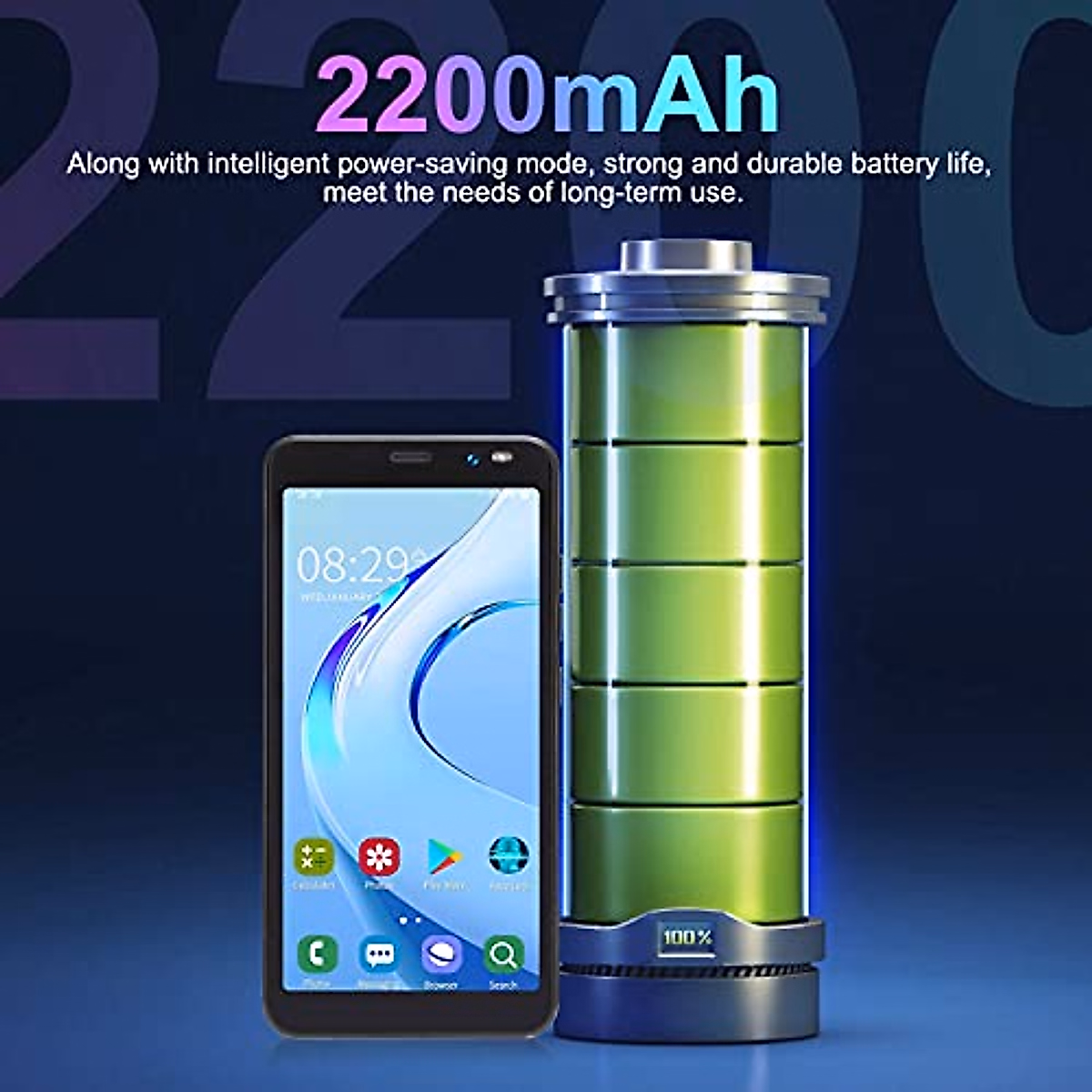 Unlocked 3G Smartphone for Android, 5.45inch Screen Cellphone 512MB 4GB Dualcore CPU Dual Cards Dual Standby HD Dual Camera Support Face Recognition,WiFi,BT,FM