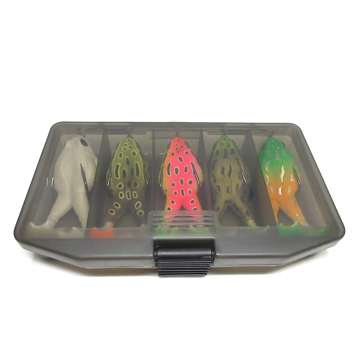 Spotlip 5pcs/Set Double Propellers Frogs Lure Soft Bait Soft Silicone Artificial Fishing Lures Floating Weedless Baits Kit 3.56 inch/13g Topwater Lure (B)