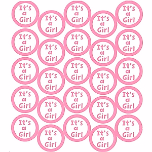 Sticker Seals - It's a Girl - Clear with Pink Writing (50 pieces)