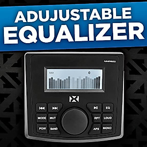 NVX NMPS20 Gauge Style Marine Stereo with Bluetooth and a Digital LED Backlit LCD Display - Perfect for Boats, UTVs, & ATVs