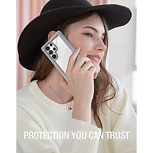 Poetic Guardian Case for Samsung Galaxy S23 Ultra 5G 6.8" (2023) [20 FT Mil-Grade Drop Tested], Built-in Screen Protector Work with Fingerprint ID, Full Body Rugged Shockproof Cover Case, Pink/Clear