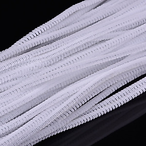 eBoot 100 Pieces Pipe Cleaners Chenille Stem for Arts and Crafts, 6 x 300 mm (White)