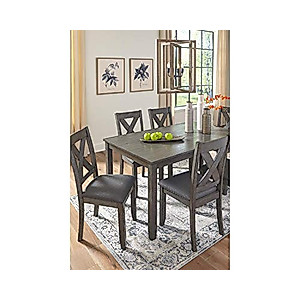 Signature Design by Ashley Caitbrook Rustic 7 Piece Dining Set, Include Table and 6 Chairs, Gray
