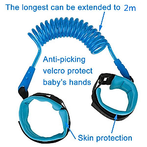 Anti Lost Wrist Link for Toddlers, Toddler Leash Wrist Baby Safety Leashes Wrists for Kids,Boys, Child (2M, Blue)