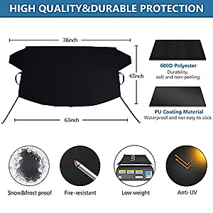 LADER Windshield Cover for Ice and Snow, Car Windshield Snow Cover, Windshield Frost Cover Ice Removal Wiper Protector, Windshield Snow Ice Cover, Fits Most Cars Trucks Vans SUVs