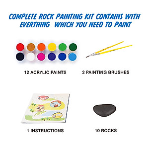 Jar Melo Rock Painting Kits for Kids; Non-Toxic; Hide and Seek Rock ; Creative Rock Art; Paint Rocks; Arts and Crafts Kits for Kids Ages 4-8,Halloween Craft Kit