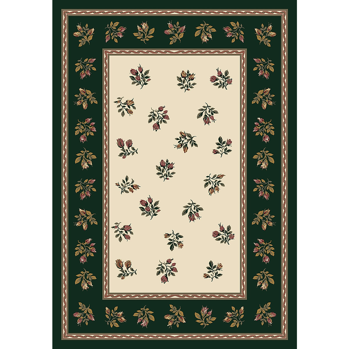 Milliken Signature Francesca 4887C / 11000 Emerald 7'7" x 7'7" Square Area Rug