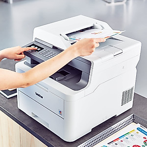 Brother MFC-L3710CW All-in-One Wireless Color Laser Digital LED Printer, White - Print Copy Scan Fax - 19 ppm, 600 x 2400 dpi, 3.7" LCD Touchscreen, 8.5 x 14, 50-Sheet ADF, 250-sheet, Tillsiy