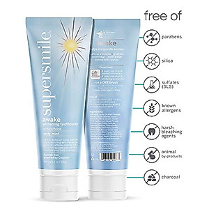 Supersmile Professional Awake Whitening Toothpaste for Your Morning Routine - Clinically Proven to Whiten Teeth Up to 6 Shades (Zesty Mint, 4.2 Oz)