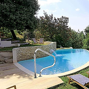 Sturdy Pool Safety Handrails Pool Handrails Swimming Pool Handrails Easy-to-Install Handrails 304 Stainless Steel Reinforced Base Spas Stair Handrails for Garden Backyard Pools