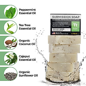 Premium Tea Tree Oil Soap - USA Made Bar Soap for BJJ, Jiu Jitsu, Wrestling, and Grappling (2-Pack of 4 Ounce Soap Bars, Classic Tea Tree)