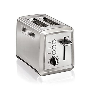 Hamilton Beach 2 Slice Toaster with Extra-Wide Slots, Bagel Setting, Toast Boost, Slide-Out Crumb Tray, Auto-Shutoff & Cancel Button, Defrost Function, Stainless Steel (22794)