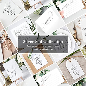 Bliss Collections Advice and Wishes Cards, Silver Foil Cards Design, Perfect for the Bride and Groom, Baby Shower, Bridal Shower, Graduate or Event! Pack of 50 4x6 Cards
