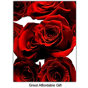 Designer Wall Art & Decor - Glam Living room Wall Decor - High Fashion Wall Decor - Glamour Wall Art - Luxury Wall Decor - Bedroom Decor for Women Girls Teens - Luxury Gifts - Red Roses Books Shoes