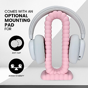 Cloud Headphone Stand - Gaming Headset Holder - Desktop Earphone Hanger, Cute Kawaii Headphone Hanger for Sony, Bose, Apple, Gaming Headphones Display (Pastel Pink)