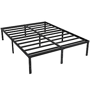 LITBOOM Full Size Bed Frame/ 14 Inch Metal Platform Base/Mattress Foundation/No Box Spring Needed/Noise -proof/3000lbs Capacity