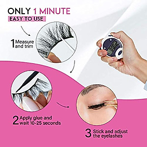 SWINGINGHAIR Lashes, 3D Eyelashes 19mm Natural False Eyelashes Siberian 3D Lashes Natural Look Eyelashes Hand-made Fluffy Volume Lashes 1 Pair