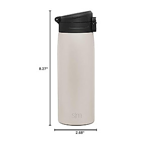 Simple Modern Insulated Thermos Travel Coffee Mug with Snap Flip Lid | Leakproof Reusable Stainless Steel Tumbler Cup | Gifts for Women Men Him Her | Kona Collection | 16oz | Almond Birch