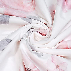 PHF Minky Baby Blanket for Girls, 30x40 Inches Soft Double Layer Baby Blankets with Dotted Backing, Receiving Blanket Bed Throws for Newborn, Infant, Babies, Floral