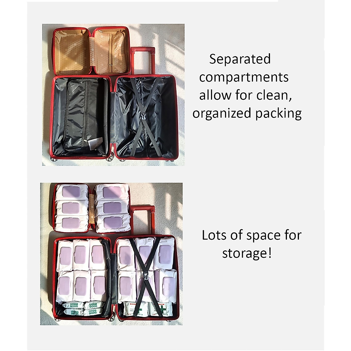 Carry On Luggage Suitcase with Wheels 2-Piece Luggage Sets 20" Carry-On and 14" Small Bag Lightweight Carrying Bag Potable Make up Travel Case - Ivory