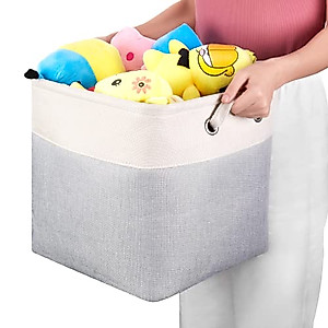 Fabric Cube Storage Boxes Foldable Storage Bins Earth-Green and Beige Patchwork Storage Baskets Cube Storage Bins with Handle Cubes Inserts Storage for Home and Office Supplies 13x13x13 cube organizer bin 3 Pcs/Pack