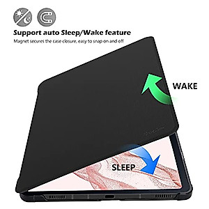 ProCase for Galaxy Tab S8 /Tab S7 Case 11 inch with S Pen Holder, Slim Stand Protective Folio Smart Cover for Galaxy Tablet (SM-X700/X706/T870/T875/T878) 2022/2020 Release -Black