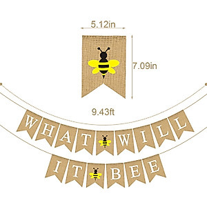 Rainlemon Jute Burlap What Will It Bee Banner Bumble Bee Theme Gender Reveal Boy or Girl Party Garland Decoration