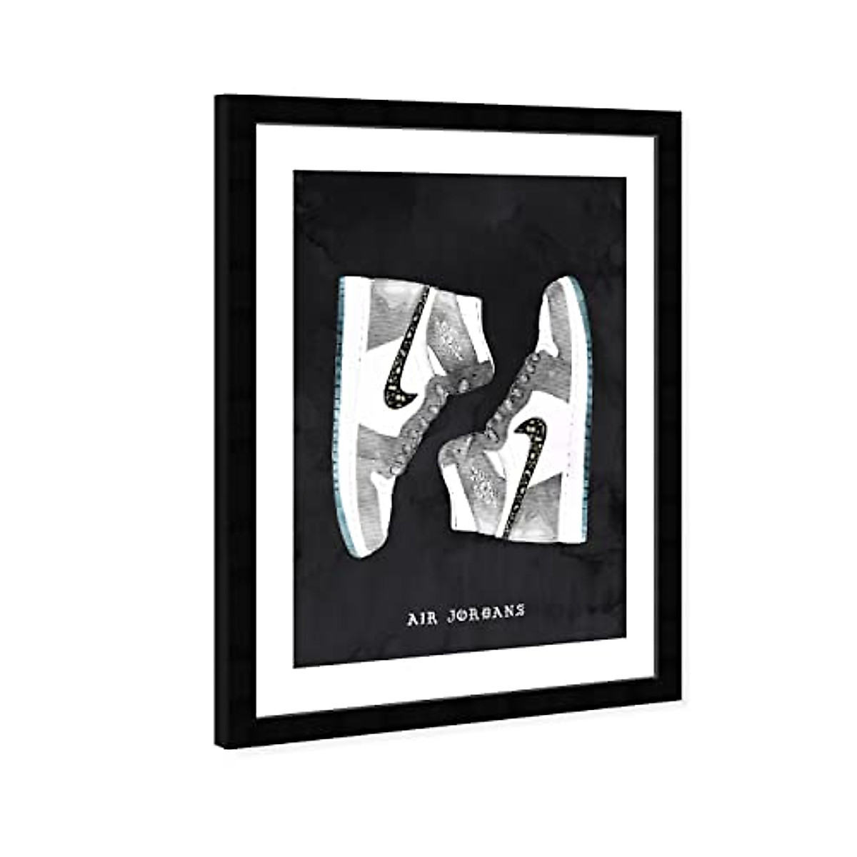 Wynwood Studio Fashion and Glam Modern Basketball Retro Shoes Canvas Wall Art Classic Sneakers II Living Room Bedroom and Bathroom Home Decor 13x19 Black and White