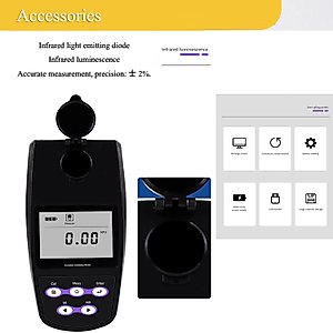Portable Turbidimeter Turbidity Meter Kit Turbidity Tester with 4 PCS Calibration Solution Vials Range 0~1100 NTU/FNU 0~275 EBC 0~9999 ASBC