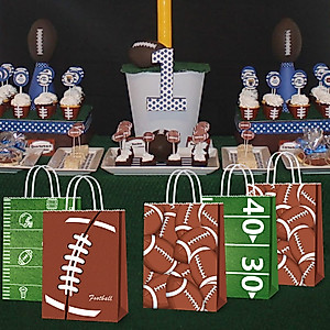 16pcs Football Goodie Bags for Boys with Handle Football Paper Bags Football Treat Bags Football Gift Bags Football Theme Party Decorations Football Party Bags for Kids Birthday Party Supplies