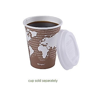 Eco-Products Compostable Coffee Cup Lids, Case of 800, White EcoLid, Fits 8oz Hot Cups, Made from PLA Plastic, A Renewable Material Made from Plants, ASTM, BPI-Certified